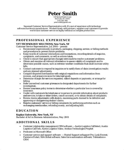 Customer Service Rep Resume Template At A Glance