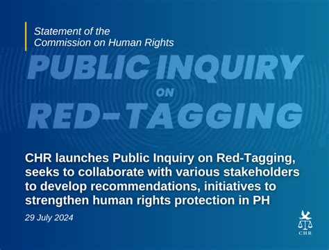 Chr Launches Public Inquiry On Red Tagging Seeks To Collaborate With