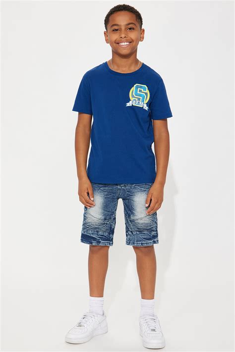 Mini Lets Ride Moto Denim Shorts Dark Wash Fashion Nova