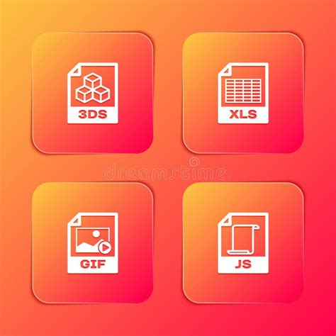 Set DS File Document XLS And JS Icon Vector Stock Vector Illustration Of Design