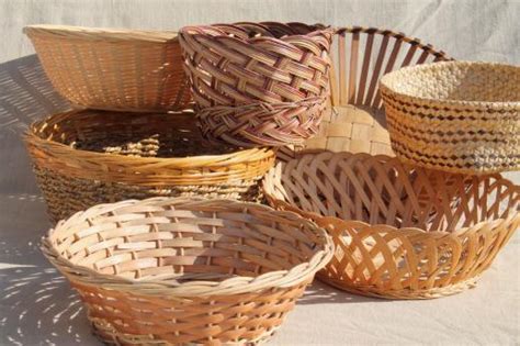 Vintage Basket Collection Lot Of Round Basket Bowls Of Different Types Textures