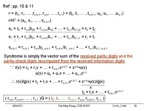 Cyclic Code Shift Registers With Feedback Connections Inherent