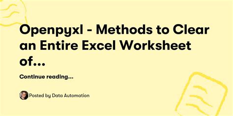 Openpyxl Methods To Clear An Entire Excel Worksheet Of Content With