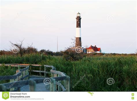 Fire Island Lighthouse From The East Stock Image Image Of Dusk
