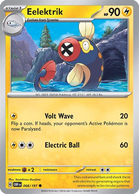 Eelektrik SV03 Obsidian Flames Pokemon