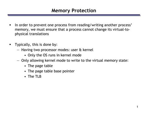 PPT Memory Protection PowerPoint Presentation Free Download ID 3402707