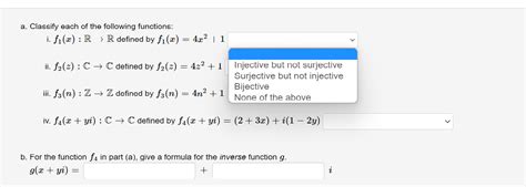 Solved A Classify Each Of The Following Functions I