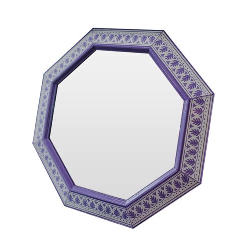 Зеркало восьмиугольное фиолетовое с орнаментом Violet tenderness ...