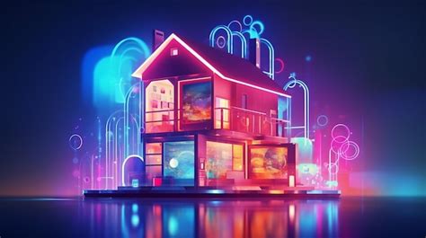 Premium Ai Image Smart Home Technology Of Interface With 3d Plan Building Security System