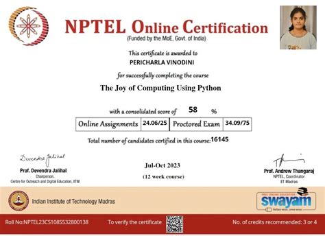 P Vinodini On Linkedin Python Programming Nptel