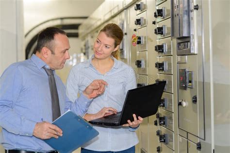 Server Room To Female Chief Engineer Who Holds Computer Stock Image Image Of Supercomputer Server Room To Female Chief Engineer Who Holds Computer Stock Image Image Of Supercomputer