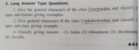 3 Long Answer Type Questions 1 Give The General Characters Of The Clas