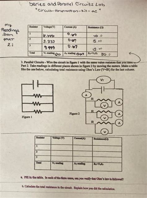 Solved Series And Parallel Circuits Lab