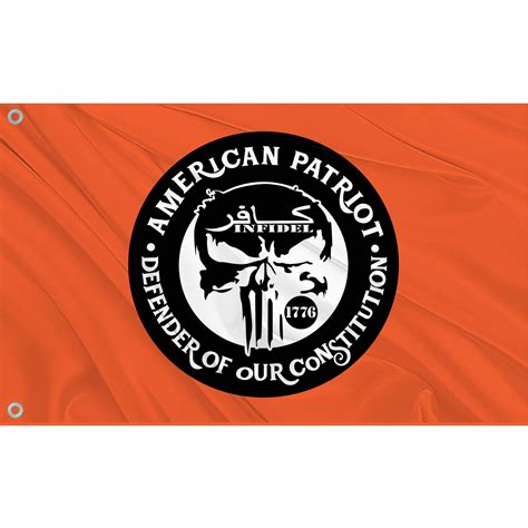 American Patriot Flag In Orange With Black Fest Flags