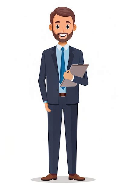 Flat Style Vector Assessor Character Illustration Premium Ai