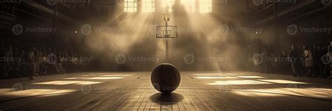 Ai Generated The Balls On A Wooden Floor With Light Effect 42960944