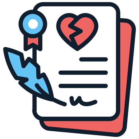 Divorce Document Paper Dissolution Papers Legal Separation Icon