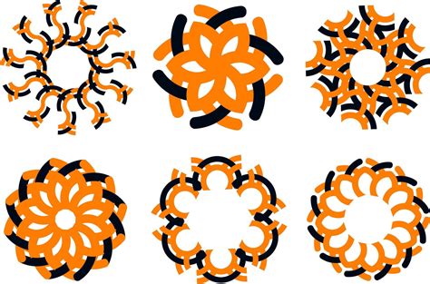 Abstract Circular Geometric Ornaments In Orange And Blue 67520955 Vector Art At Vecteezy