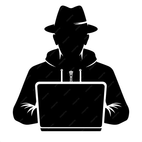 Premium Vector Hacker Silhouette Vector On White Background