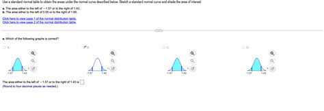 Solved Use A Standard Normal Table To Obtain The Areas Under