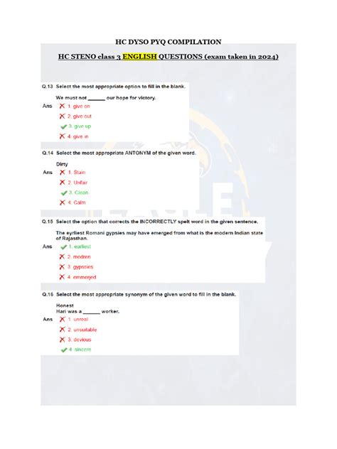 Highcourt English Pyqs Compilation 3 Pdf