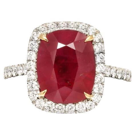 5 Carat No Heat Burma Ruby Diamond Ring For Sale At 1stdibs Burmese