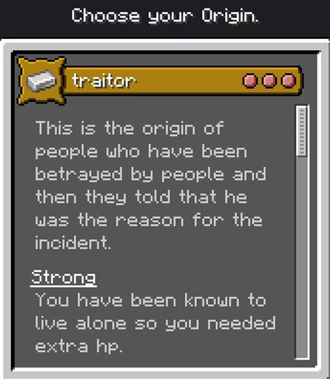 Traitor Origin Minecraft Data Pack