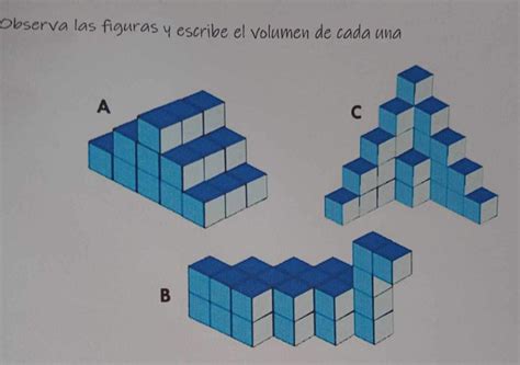 Solved Observa Las Figuras Y Escribe El Volumen De Cada Una B Math