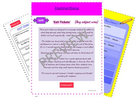 Exit Tickets Any Subject Australian Teachers Marketplace