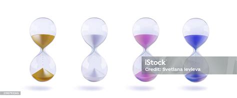 모래 시계 3d 시간 개념입니다 프로모션 아이콘을 놓치지 마세요 황금색 분홍색 흰색 및 파란색 모래가 유리 전구에 시간 분 초를 센다 판매 벡터 타이머 카운트 다운 예치세