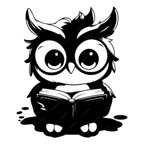 El Búho Leyendo Un Libro Un Personaje De Dibujos Animados Lindo