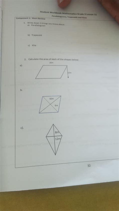 Student Workbook Mathematics Grade 9 Lesson StudyX