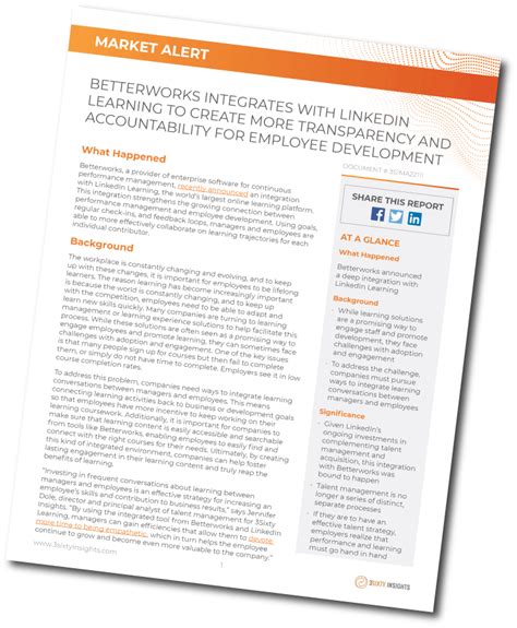 Market Alert Betterworks Integrates With Linkedin Learning To Create More Transparency And