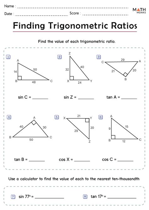 Trigonometric Ratios Worksheet Hot Sex Picture