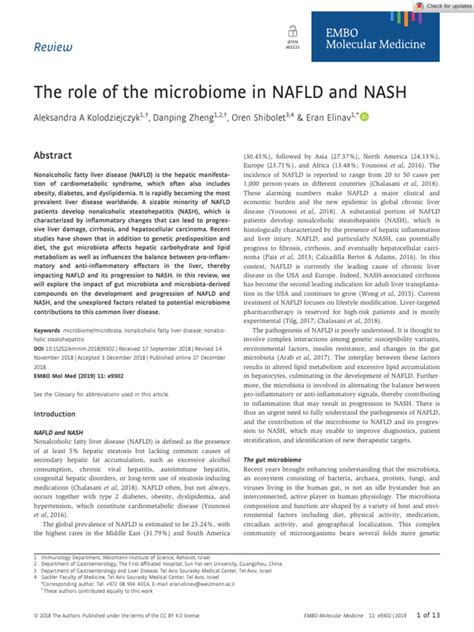 The Role Of The Microbiome In Nafld And Nash Pdf Lipopolysaccharide