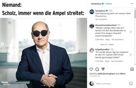 Olaf Scholz So lacht das Netz über seine Augenklappen Nau ch