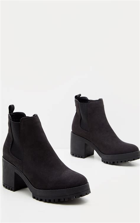 Black Chunky Chelsea Boot Shoes Prettylittlething Usa