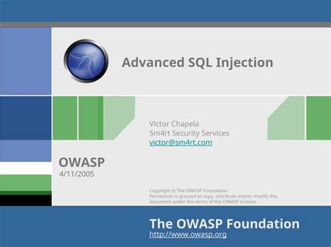 Advancedsqlinjection Ppt