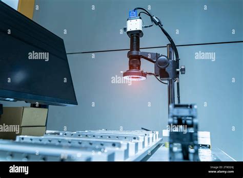 Automated Vision Sensor Camera System In Intellegence Factory Stock