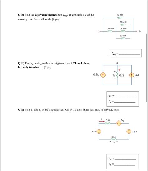 Solved Q1c ﻿find The Equivalent Inductance Leq ﻿at