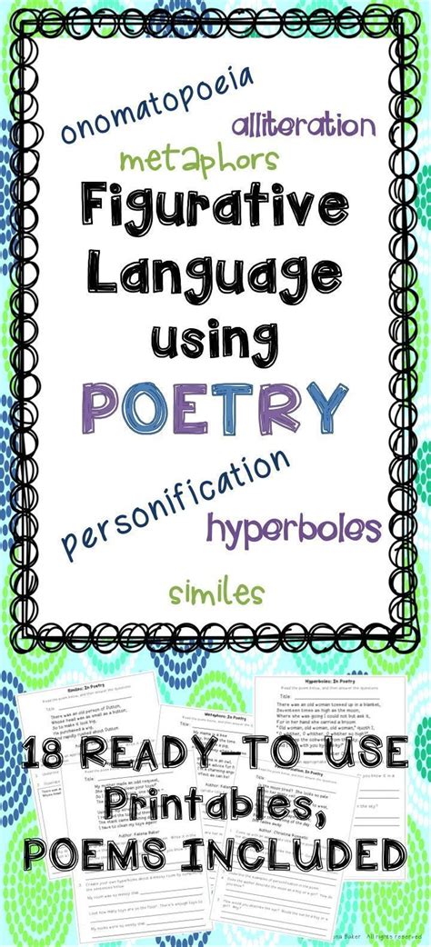 Figurative Language In Poetry Worksheets
