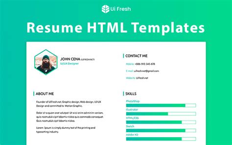 Simple Cv Html Template Free Free Printables Hub