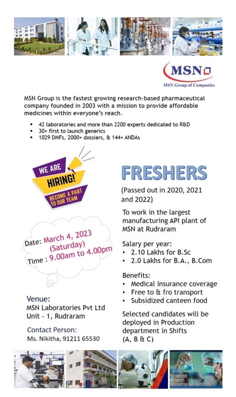 Krishnam Raju Sarikonda On Linkedin Walk In Drive Msn Labs Rudraram