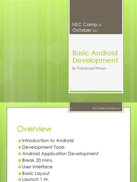 Basic Android Development 26 10 54 Nsccamp1 Pdf Android Operating
