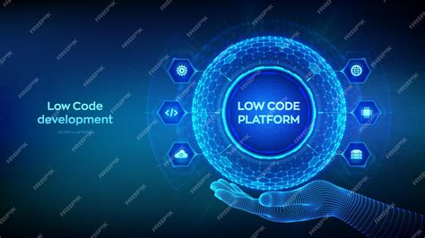 Premium Vector Low Code Platform Low Code Development Technology