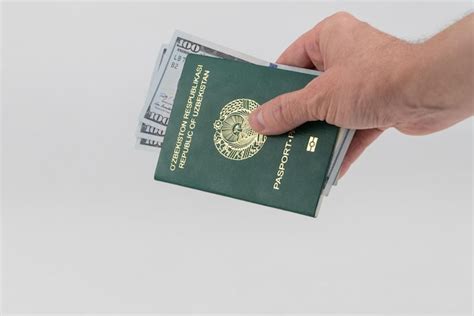 Premium Photo Passport Of Uzbekistan On White Background