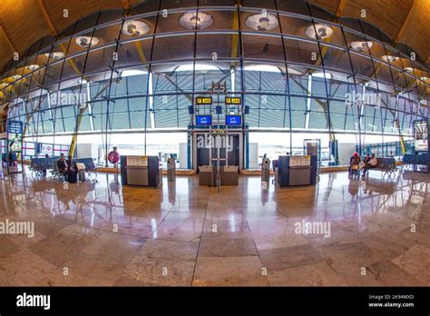 Madrid April 1 Passengers Walk By At The New Terminal T4 At Barajas