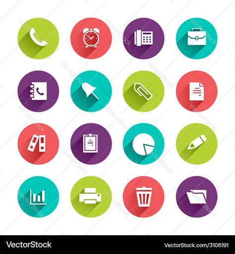 Flat Application Icons Set Royalty Free Vector Image