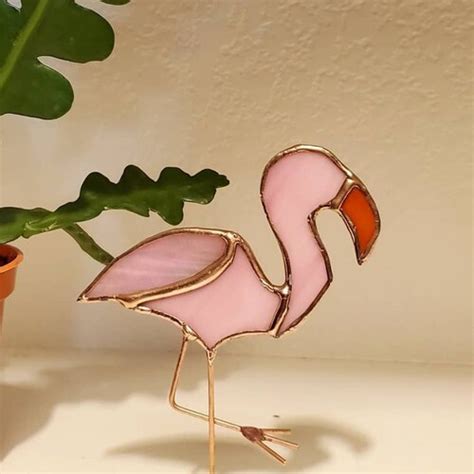 Stained Glass Flamingo Suncatcher Etsy