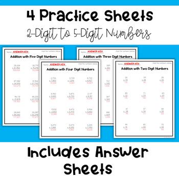 Multi Digit Addition Practice With Regrouping TPT